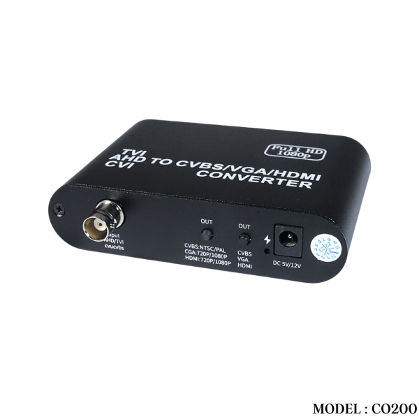 CO200 TVI/AHD/CVI TO CVBS/VGA/HDMI CONVERTER - Kameha.com.my