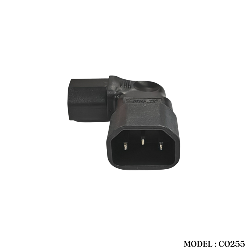 CO255 C14 MALE TO C13 FEMALE L SHAPE LEFT ANGLE CONVERTER - Kameha.com.my