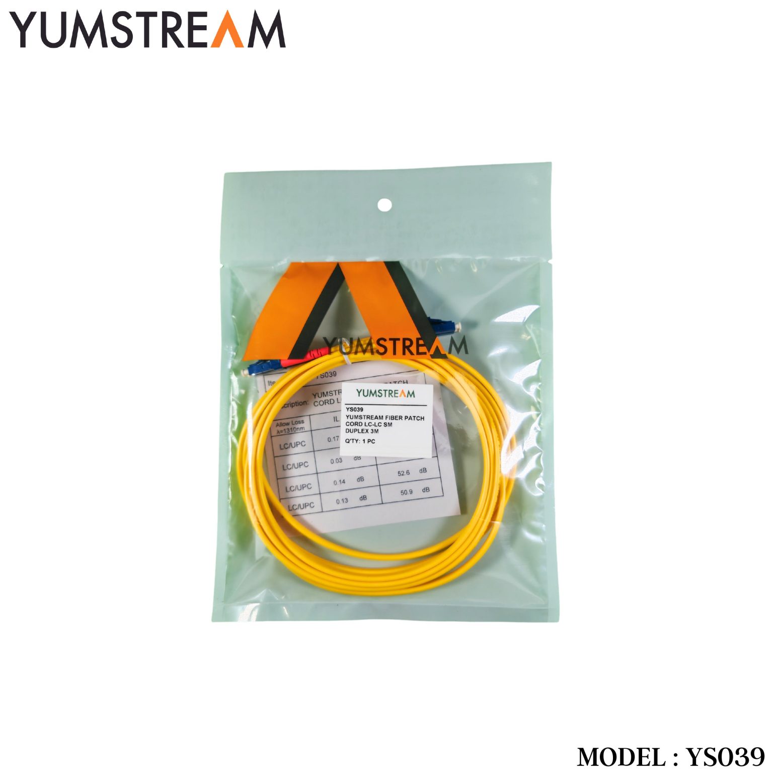YS039 YUMSTREAM FIBER PATCH CORD LC-LC UPC SM 9/125 DUPLEX 3M - Kameha ...